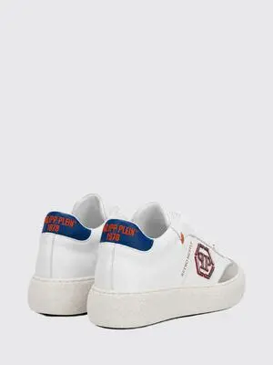 Philipp Plein Retro Hustle Monogram Leather Low-top Trainers With Platform Sole - White
