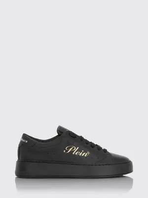 Philipp Plein Leather Low-top Trainers With Chunky Sole And Laminated Logo - Black 1