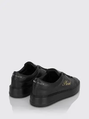 Philipp Plein Leather Low-top Trainers With Chunky Sole And Laminated Logo - Black 1