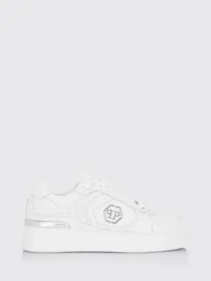 Philipp Plein Pit-$top Monogram Leather Low-top Trainers - White