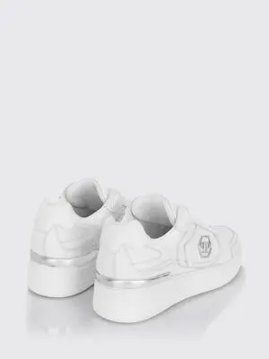 Philipp Plein Pit-$top Monogram Leather Low-top Trainers - White