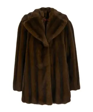 Max Mara Faux Fur Shawl Collar Coat