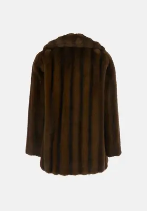 Max Mara Faux Fur Shawl Collar Coat