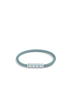 Dior Cannage Braided Leather Bracelet - Blue