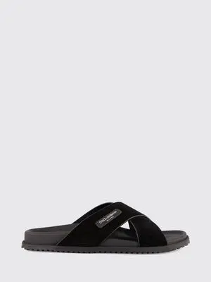 Dolce & Gabbana Cross Strap Sandals - Black
