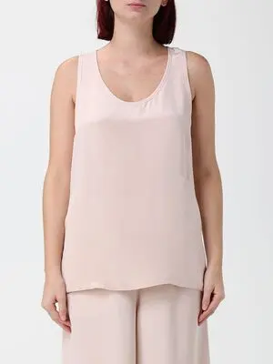 Max Mara Sleeveless U-neck Crêpe De Chine Top - Beige