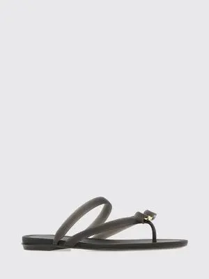 FERRAGAMO Rubber Thong Sandals With Low Heel And Decorative Bow