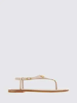 BALENCIAGA Balenciaga Riva Low-Heeled Goat Leather Thong Sandals With Logo