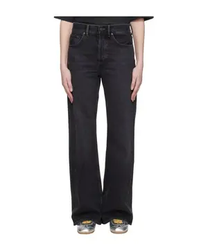 Acne Studios Logo Patch Wide-leg Jeans - Black