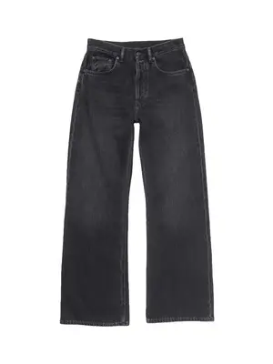 Acne Studios Logo Patch Wide-leg Jeans - Black