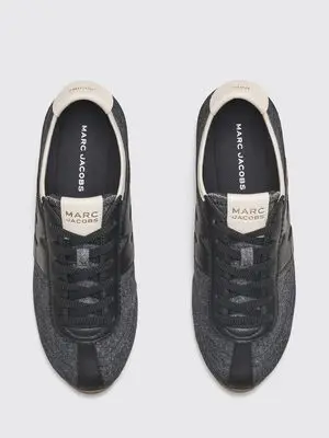 Marc Jacobs The 400 Bleecker Runner Leather And Technical Fabric Sneakers - Grey