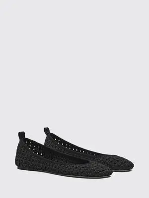 Marc Jacobs Crochet Ballet Flats With Perforated Round Toe - Silver