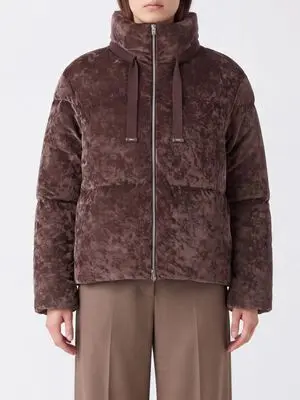 Herno High-neck Quilted Microfiber Down Jacket With Drawstring Hood - Brown