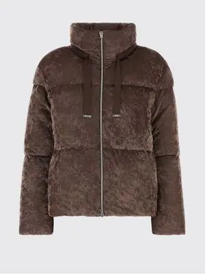 Herno High-neck Quilted Microfiber Down Jacket With Drawstring Hood - Brown