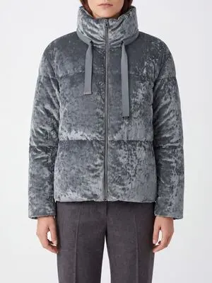 Herno High-neck Quilted Microfiber Down Jacket With Drawstring Hood - Natural
