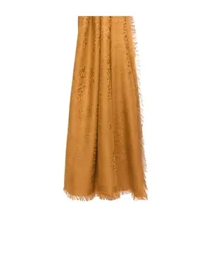 Max Mara Modal Cashmere Jacquard Shawl - Camel