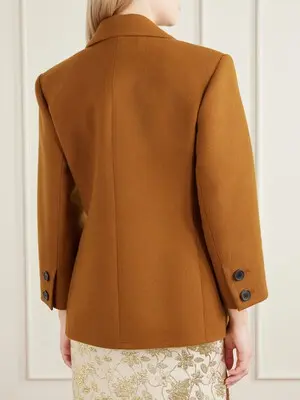 Saint Laurent Single-breasted Long-sleeved Jacket - Camel