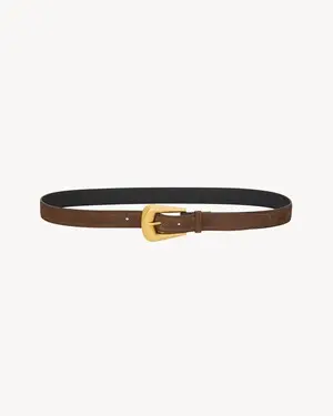 Saint Laurent Suede Folk Buckle Belt