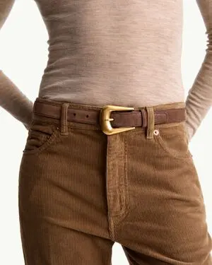Saint Laurent Suede Folk Buckle Belt