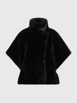 Pinko Comodino Faux Fur Short Sleeve Coat - Black