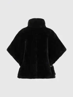 Pinko Comodino Faux Fur Short Sleeve Coat - Black