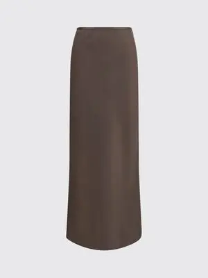 Loulou De Saison High-waisted Silk Midi Pencil Skirt - Brown