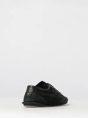 Dolce & Gabbana Lipari Suede Calfskin Sneakers With Printed Logo - Black
