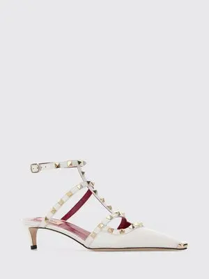 Valentino Garavani Rockstud Leather Slingback Pumps - White