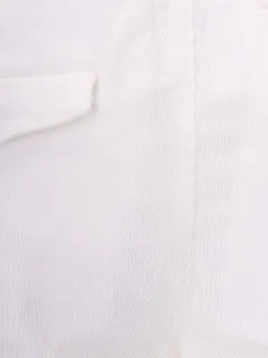Eleventy Slim Fit Corduroy Trousers With Drawstring Waist And Pleats - White