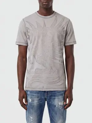DIESEL® Slim Fit Graffiti Logo Print T-shirt In Cotton - White