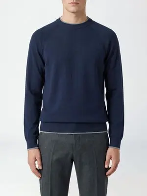 Eleventy Pure Wool Long-sleeved Crewneck Jumper With Ribbed Trims - Royal Blue