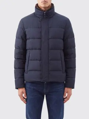 Herno High Neck Quilted Down Jacket In Water-repellent Nylon - Blue