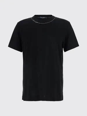 Dolce & Gabbana Slim Fit Crewneck T-shirt In Cotton With Contrast Logo
