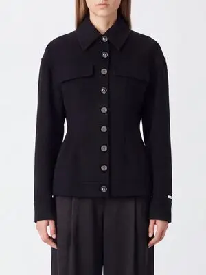 Sportmax Slim Fit Single-breasted Short Coat In Pure Virgin Wool - Black