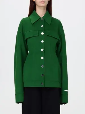 Sportmax Slim Fit Single-breasted Pure Virgin Wool Short Coat - Olive