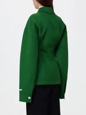 Sportmax Slim Fit Single-breasted Pure Virgin Wool Short Coat - Olive