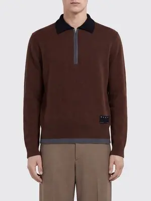 Marni Long-sleeve Pure Cashmere Knit Polo With Zip Closure