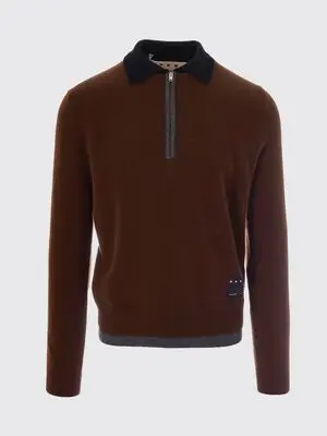 Marni Long-sleeve Pure Cashmere Knit Polo With Zip Closure