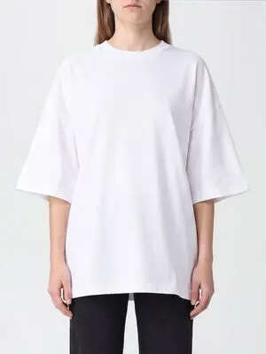 HAIKURE Oversized Cotton T-shirt With Crew Neck And Back Slit - White
