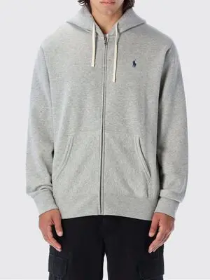 Polo Ralph Lauren Cotton Blend Zip-up Hoodie With Embroidered Pony Logo - Grey