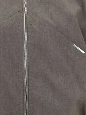 Attico Cropped Wool Blend Bomber Jacket With High Neck And Padded Shoulders