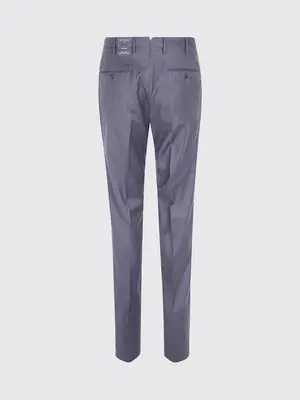 Incotex Slim Fit Wool Flannel Chinos With Off-centre Closure - Brown