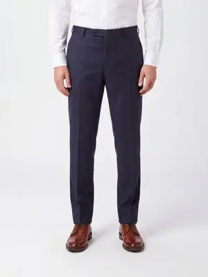 Incotex Slim Fit Wool Flannel Chinos With Off-centre Closure - Grey 1