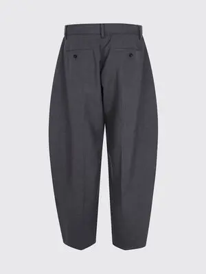 Sacai Wide-leg Wool Blend Trousers With Adjustable Belt - Brown
