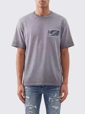 Amiri Crew Neck Cotton T-shirt With Graphic Logo Print And Dropped Shoulders