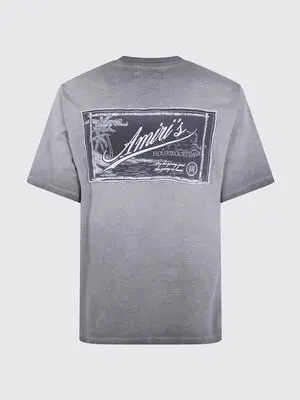 Amiri Crew Neck Cotton T-shirt With Graphic Logo Print And Dropped Shoulders