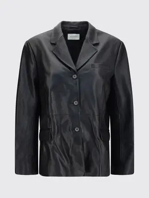 Magda Butrym Single-breasted Sheepskin Leather Blazer With Flap Pockets