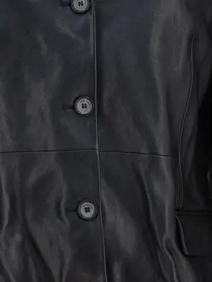 Magda Butrym Single-breasted Sheepskin Leather Blazer With Flap Pockets