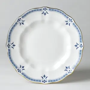 ROYAL CROWN DERBY Grenville Tea Saucer - White/blue