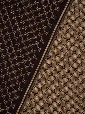 Gucci Coffee And Beige Wool Scarf